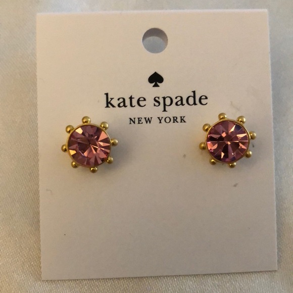 kate spade | Jewelry | Kate Spade Gold Tone Flying Colors Bezel Stud ...
